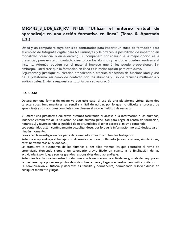 MF1443 - 3 - UD6 - E2R - RV Nº19: "Utilizar El Entorno Virtual de Aprendizaje en Una Acción ...