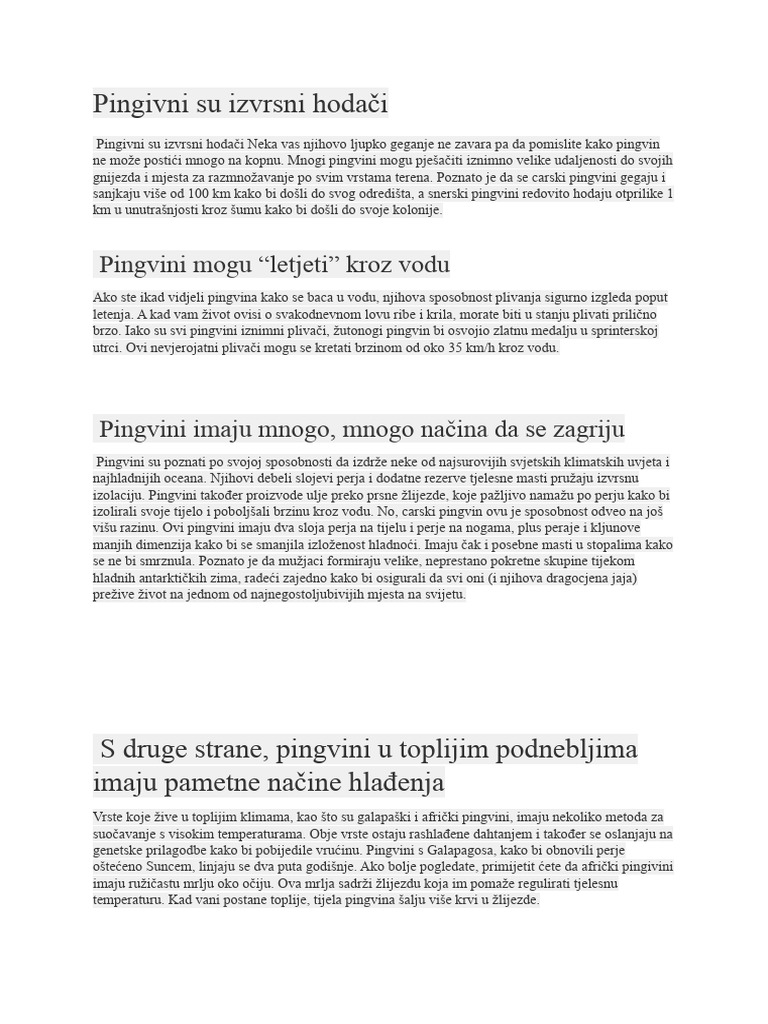 Pingivni ZANIMLJIVOSTI | PDF