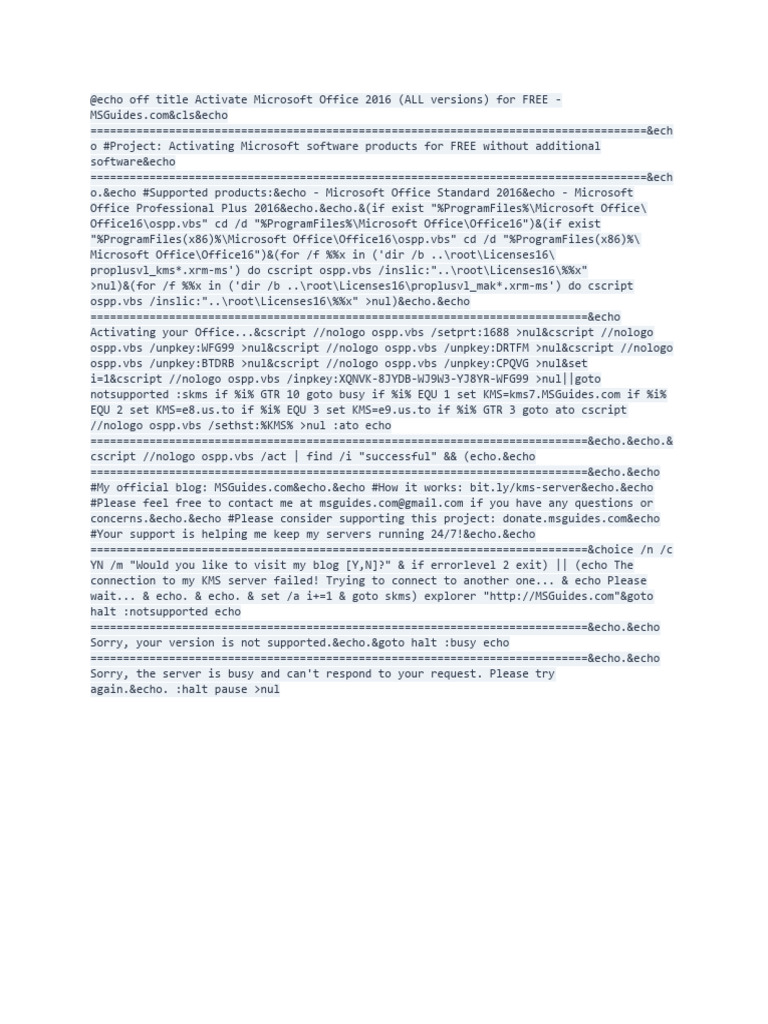 Echo Off Title Activate Microsoft Office 2016 | PDF | Software | Software Engineering