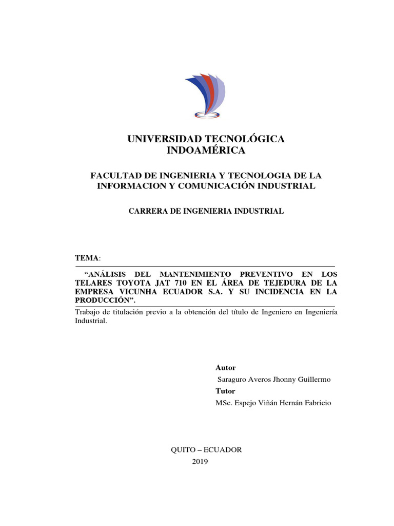 Proyecto de Investigación Saraguro Averos Jhonny Guillermo | PDF | Business | Ecuador