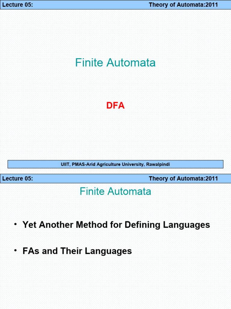 Lecture 5 | PDF | Automata Theory | Mathematical Logic Lecture 5 | PDF | Automata Theory | Mathematical Logic