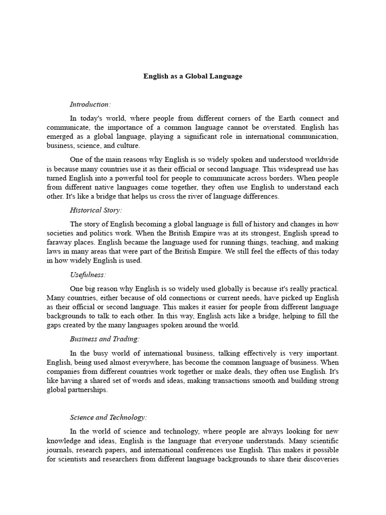 English As A Global Language | PDF | English Language | Science