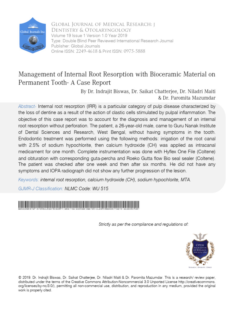 5 Management of Internal Root | PDF | Clinical Medicine | Dentistry ...
