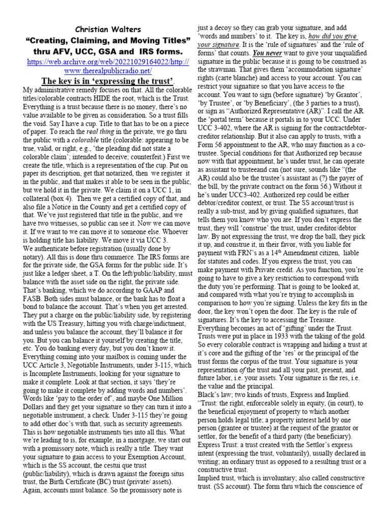 Christian Walters Creating Trusts | PDF | Trust Law | Civil Law (Legal ...