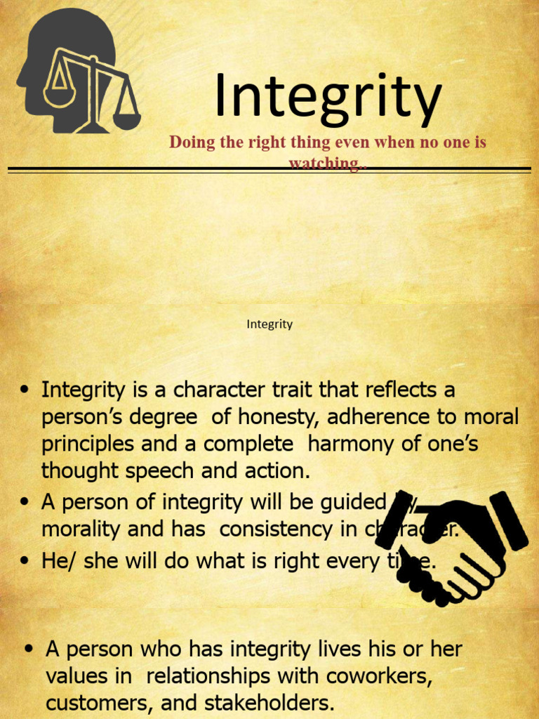 Integrity | PDF | Integrity
