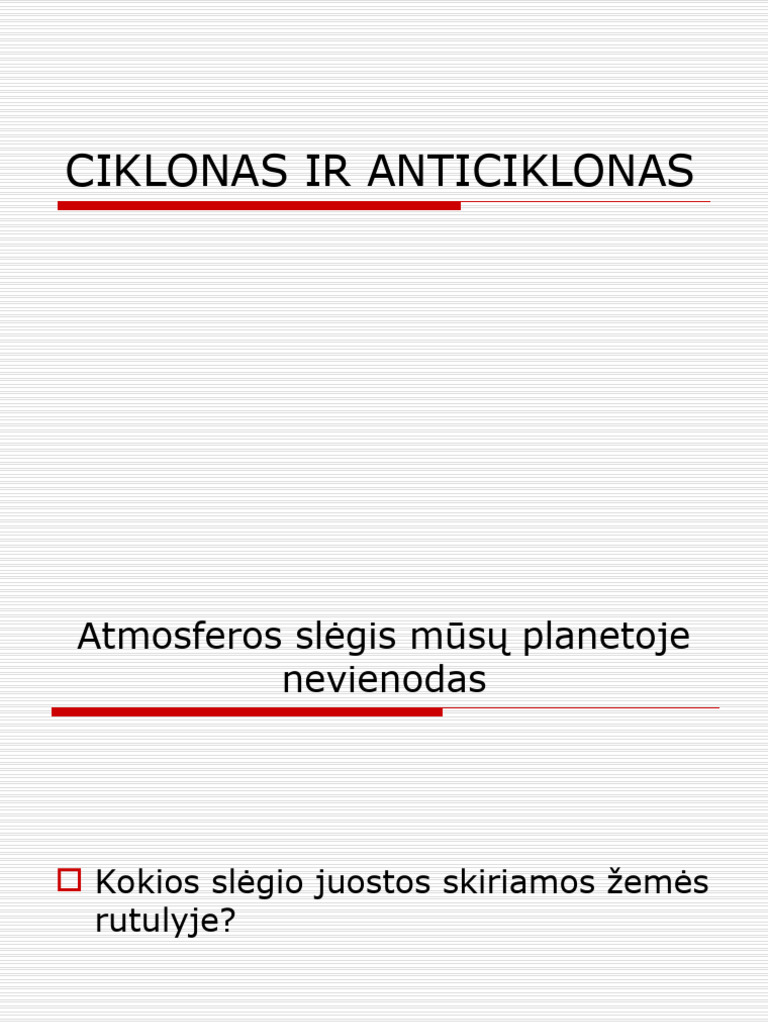 Ciklonas Ir Anticiklonas | PDF