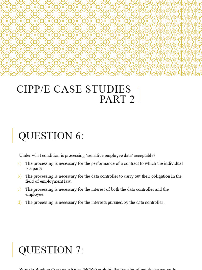 3.2 CIPP E Case Studies Part 2 | PDF