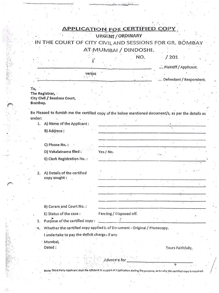 Format of CC Application | PDF