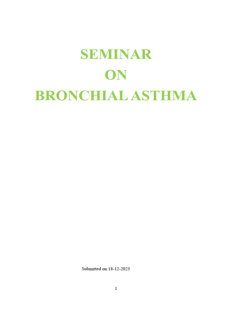 Bronhial Asthma | PDF | Asthma | Breathing