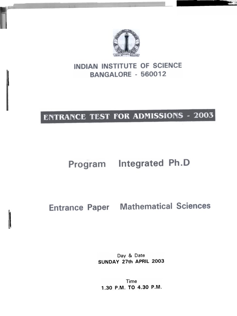 Int - Ph.D. Math - SC | PDF | Ring (Mathematics) | Derivative