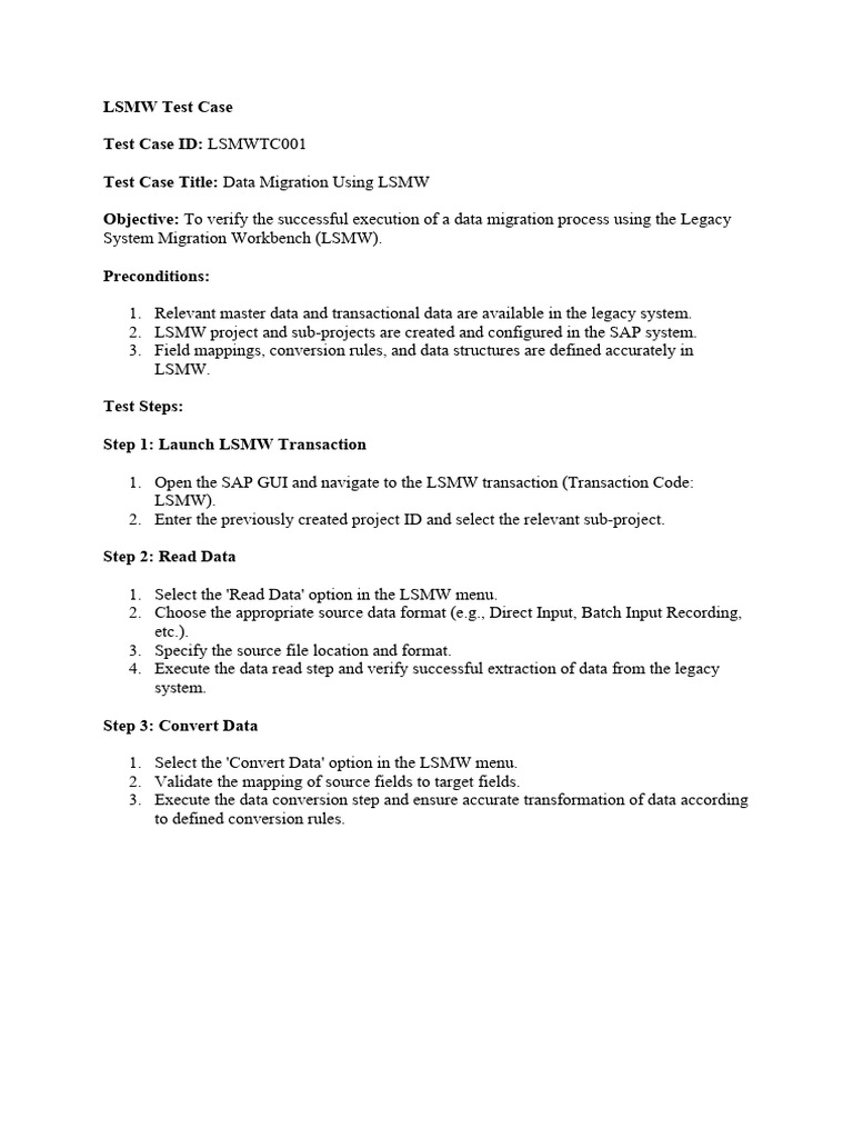 Ref SAP - LSMW | PDF