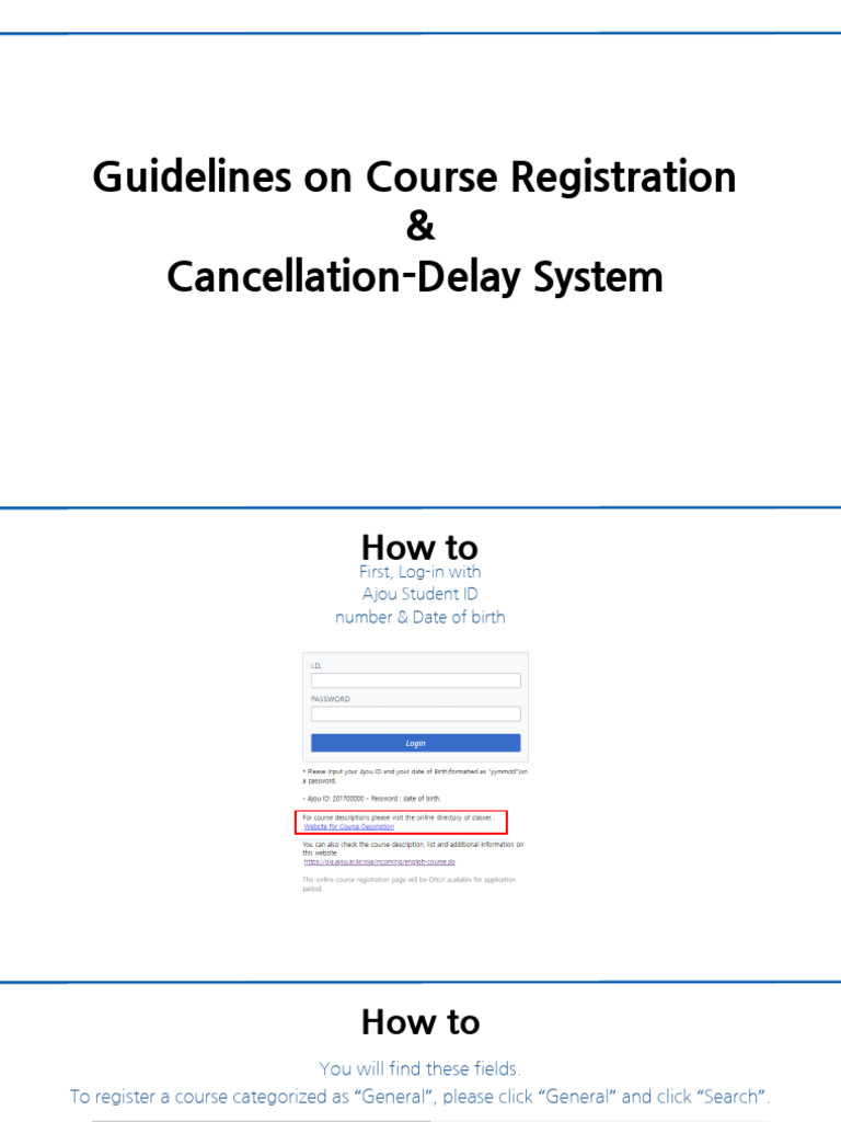 Guidelines On Course Registration and Cancellation Delay System | PDF