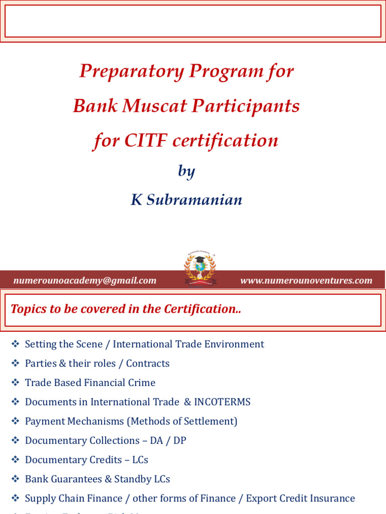 CITF Preparatory Course - BK Muscat - Part 1 2 | PDF | Bill Of Lading ...