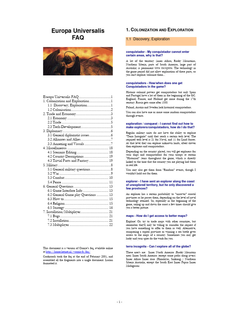 Europa Universalis (FAQ) | PDF | Interest | Inflation