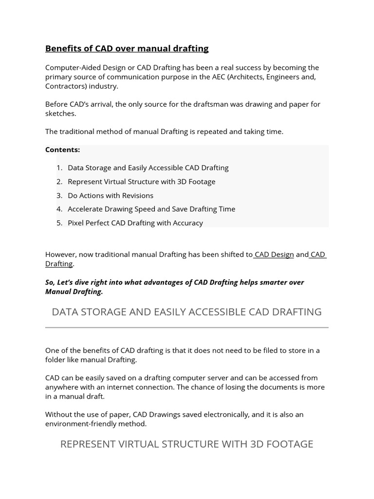 Benefits of CAD Over Manual Design - Internet Search 1 | PDF | Computer ...