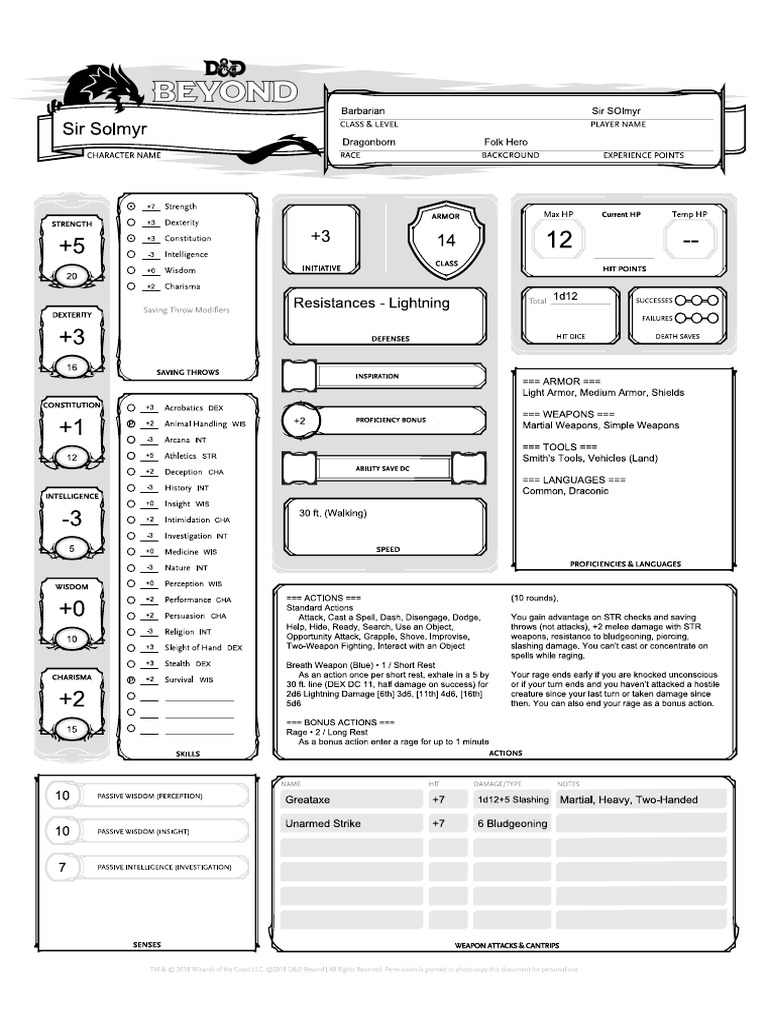 Character Sheet | PDF