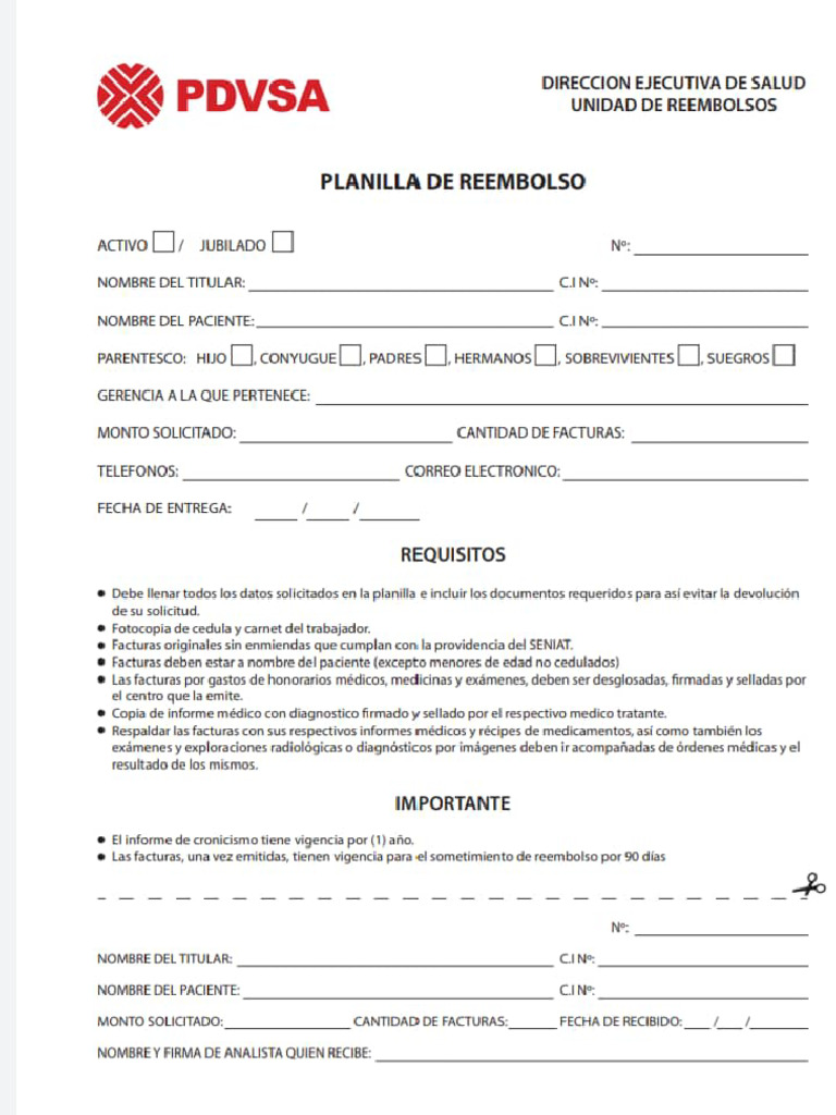 Nueva Planilla de Reembolsos | PDF