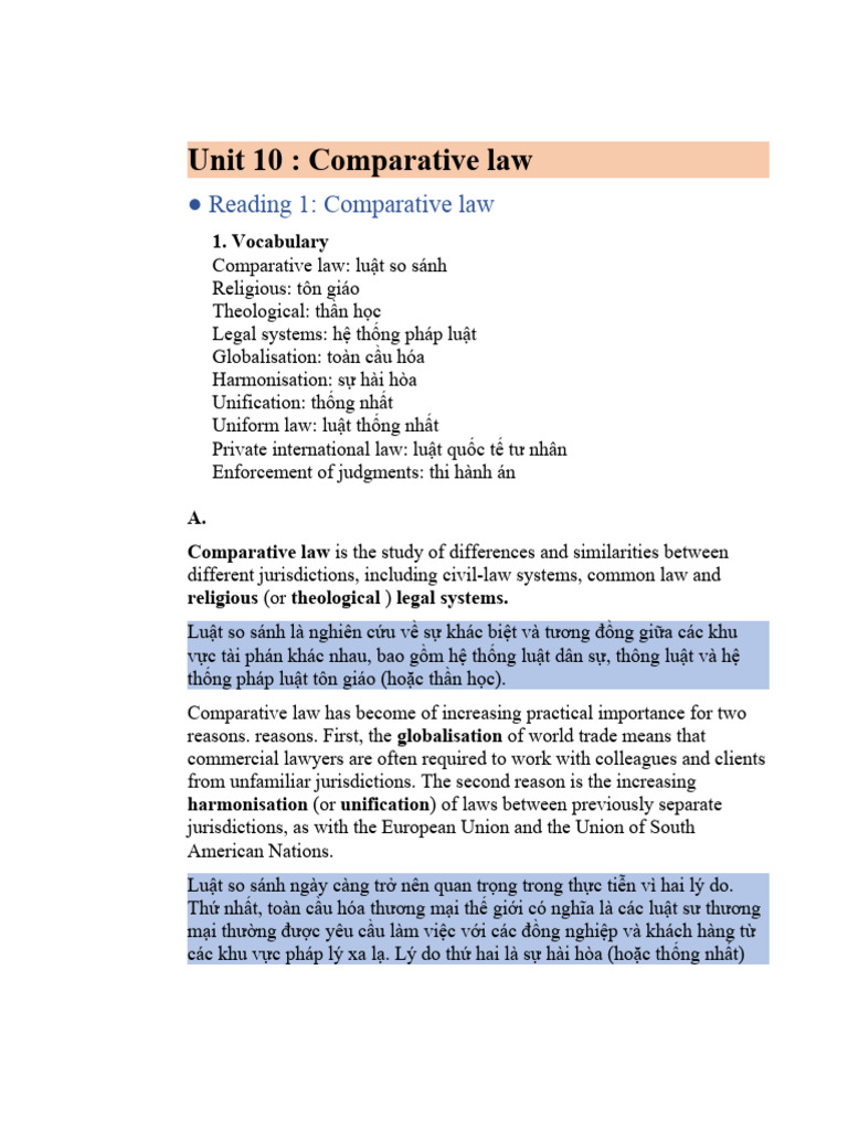 Unit 10 Comparative Law Nhóm 10 | PDF