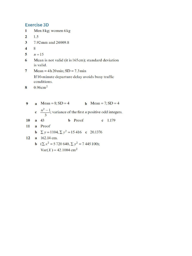 Answers EX 3D | PDF