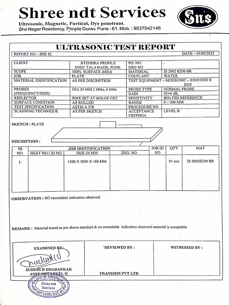 200 MM Ut Report | PDF