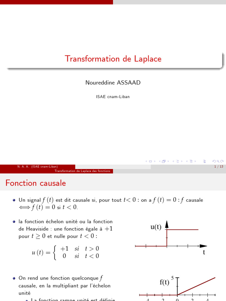 Cours sur la Transformée de Laplace | PDF | Transformation de Laplace ...