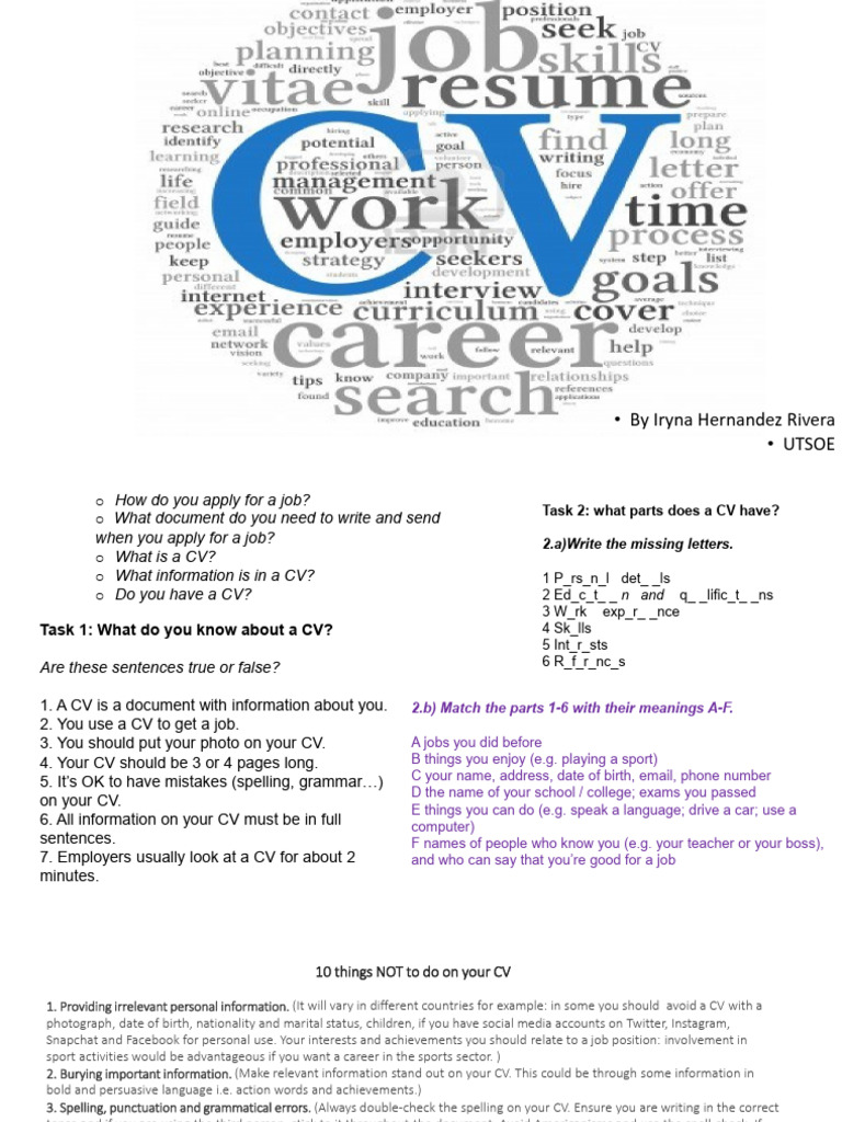 CV Writrting | PDF | Nursing | English As A Second Or Foreign Language