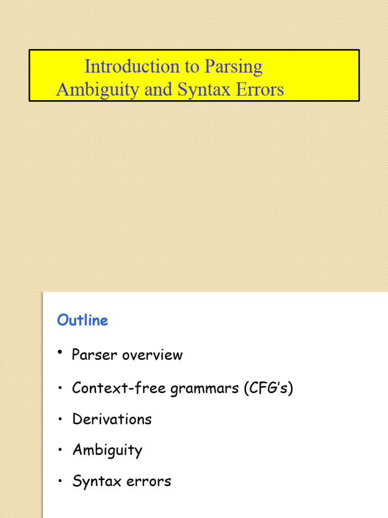 Lec4 SyntaxAnalysis | PDF | Parsing | Grammar