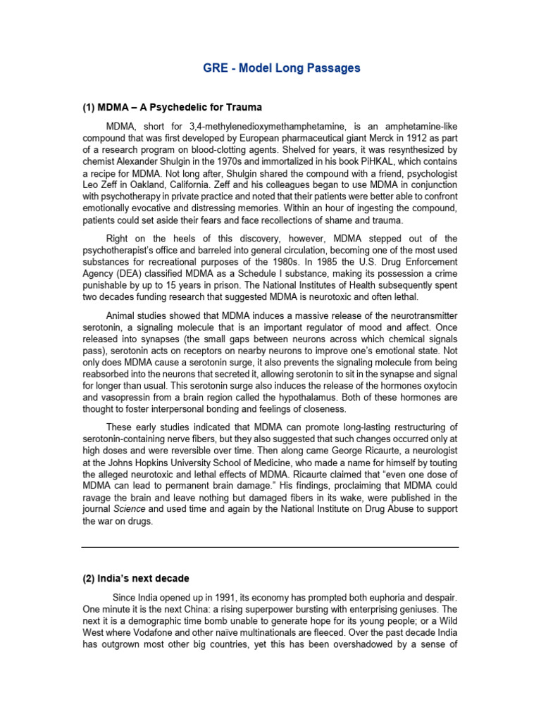 GRE Model Long Passages | PDF