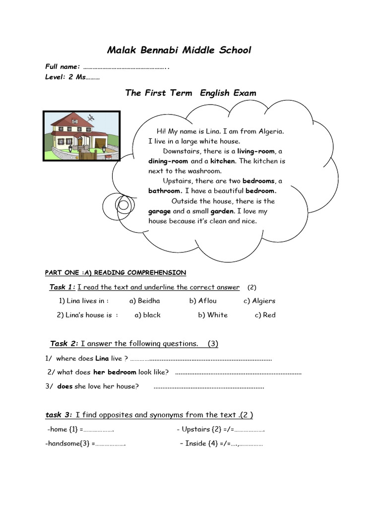2MS First Term English Exam by Teacher Ñïcě Bîllâ | PDF | Languages ...