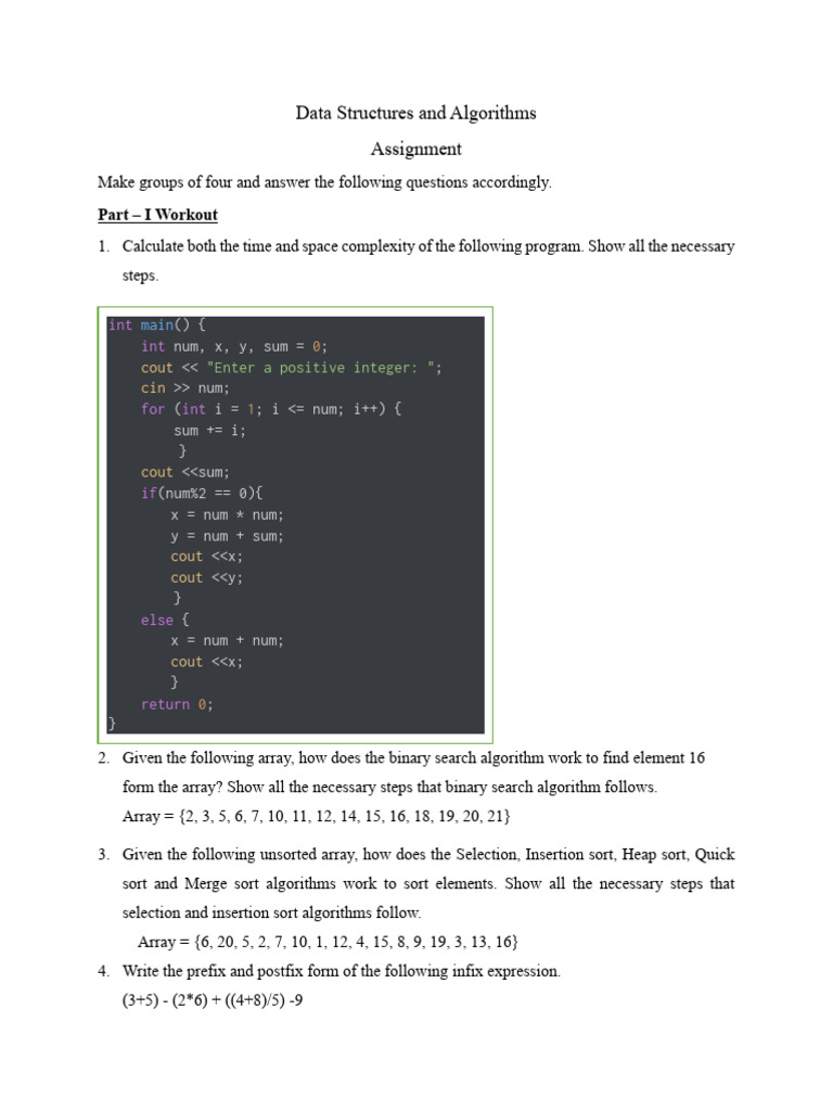 Data Structures and Algorithms Assignment-3 | PDF