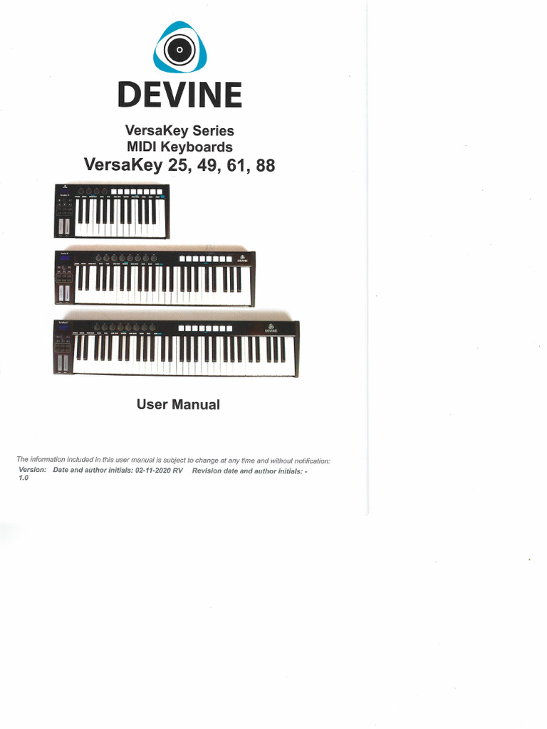 Devine Versa Keyboards - User Manual | PDF