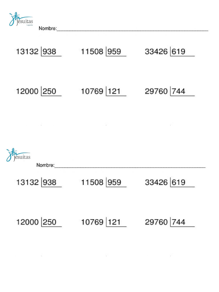 Divisiones Tres Cifras | PDF