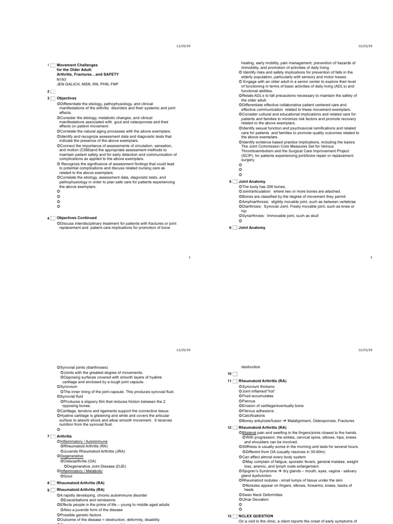 Joint DO, FX, Safety (Student) | PDF | Rheumatoid Arthritis | Arthritis