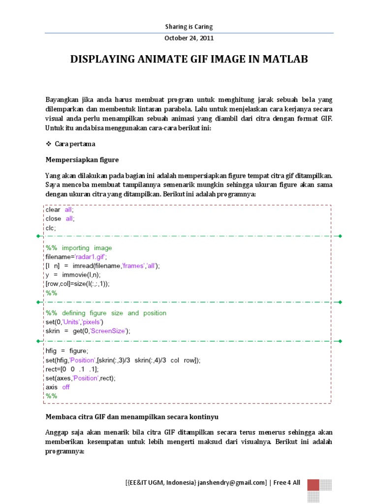 Displaying Animate Gif Image in Matlab | PDF