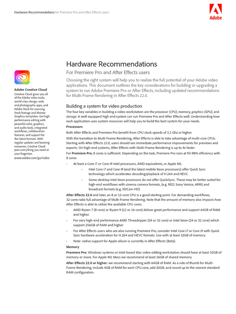 2021 Hardware Recommendations | PDF