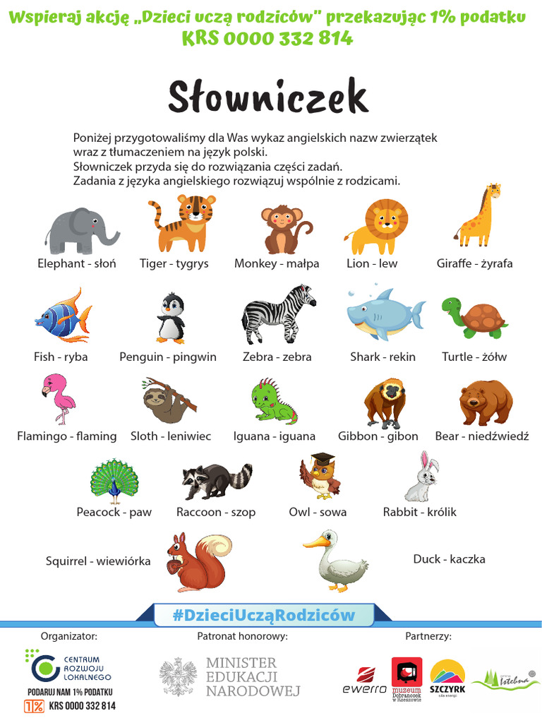 Lekcja 16 Angielski Zwierzęta | PDF