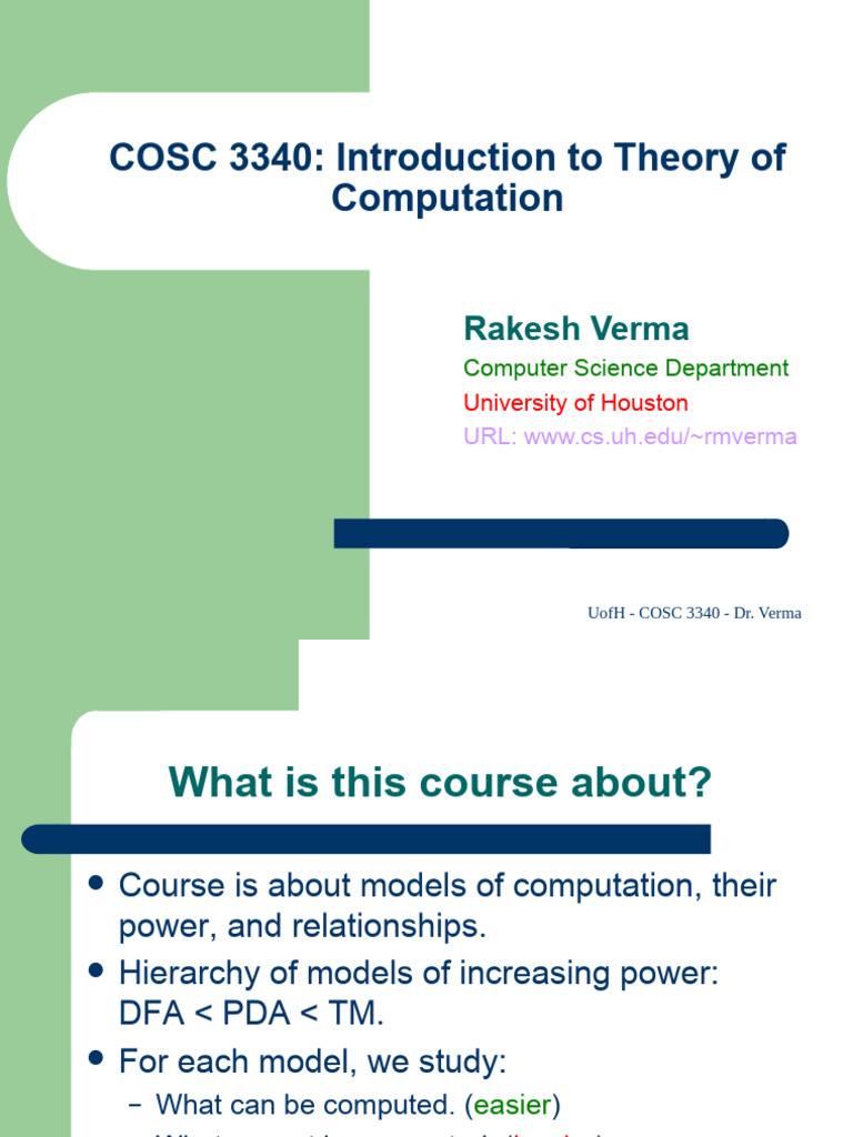 Introduction to Computation Theory | PDF | Computer Science | Computing
