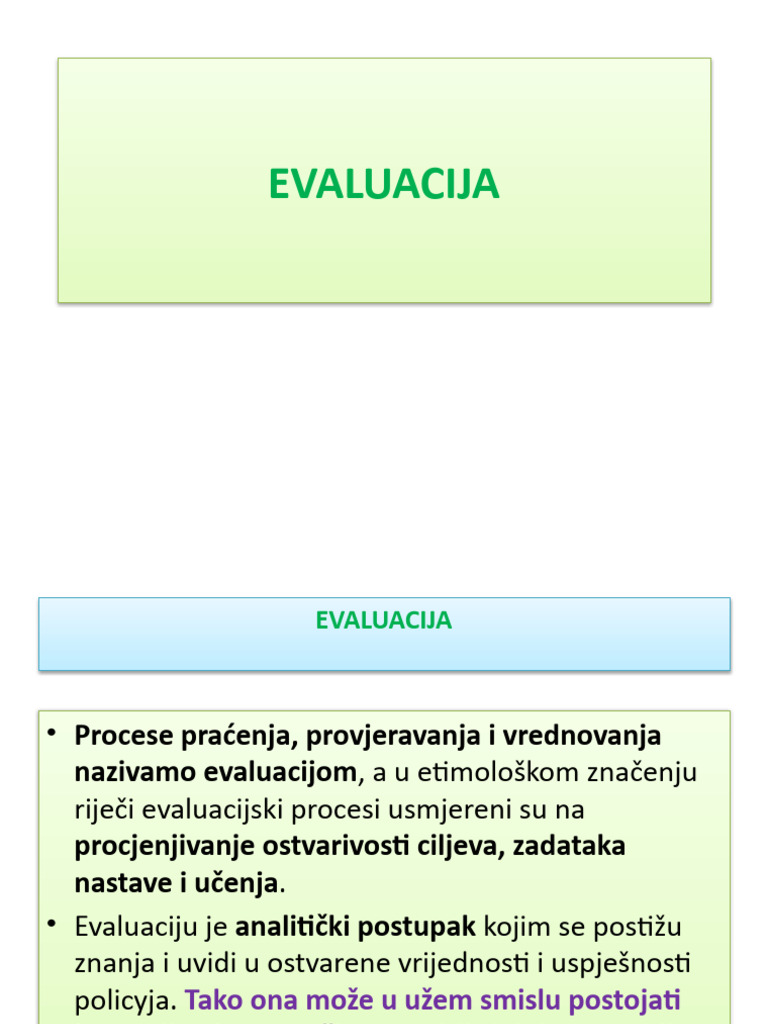 Evaluacija - 10 Lekcija | PDF