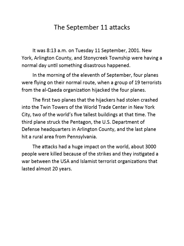 September 11 Attacks Overview and Impact | PDF