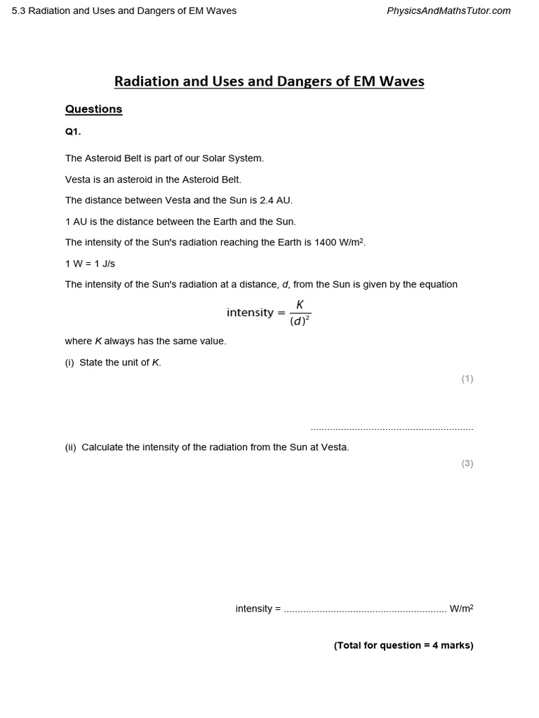 5.3 Radiation and Uses and Dangers of EM Waves | PDF | Electromagnetic ...