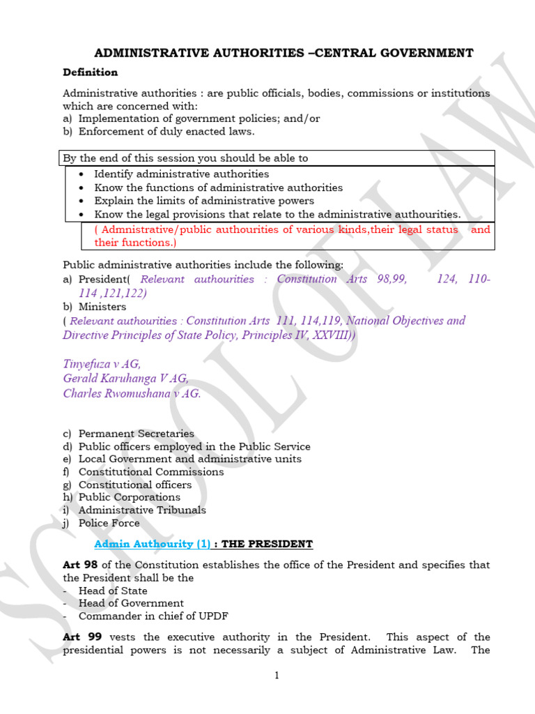 Administrative Authorities in Uganda | PDF | Tribunal | Pardon