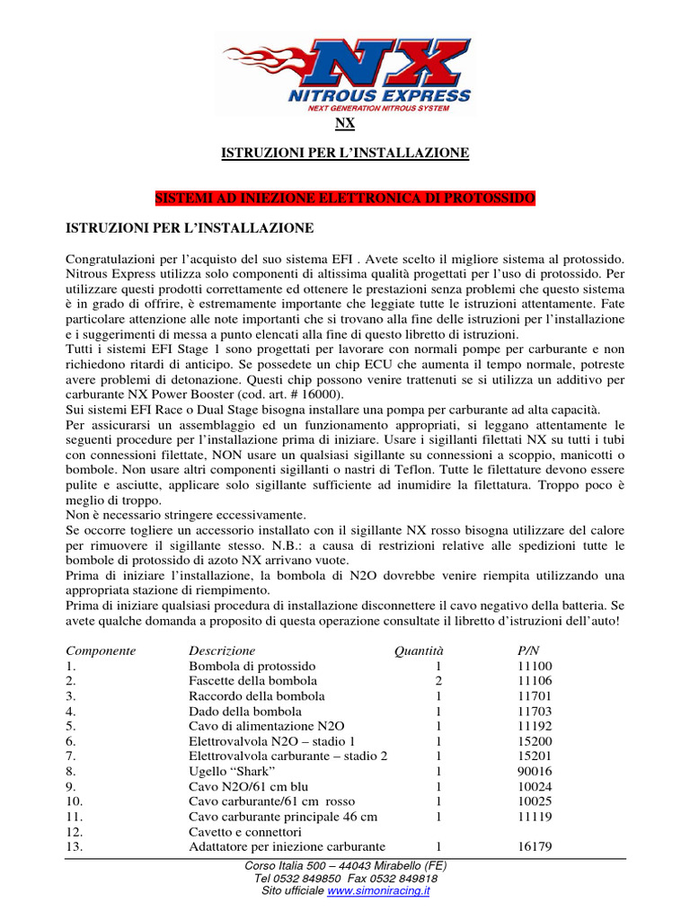 Istruzioni N2O | PDF