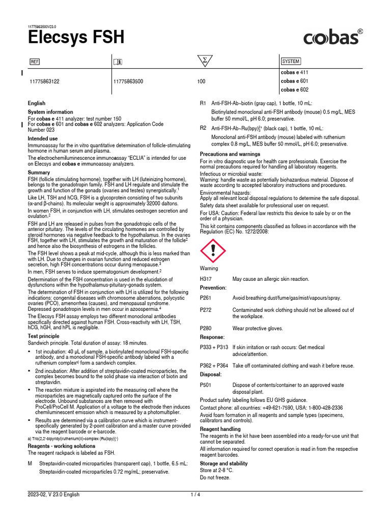 FSH Immunoassay Guide | PDF | Luteinizing Hormone | Gonadotropin