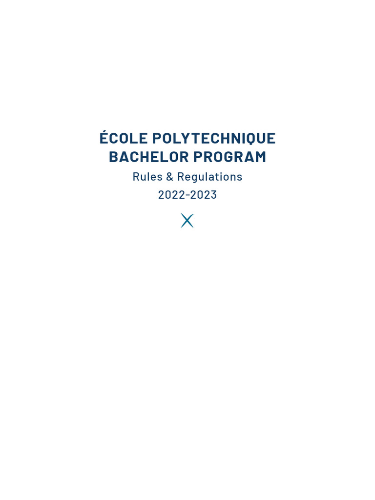 Ecole Polytechnique Bachelor Program Handbook and Code of Conduct 2022 | PDF | Bachelor's Degree ...