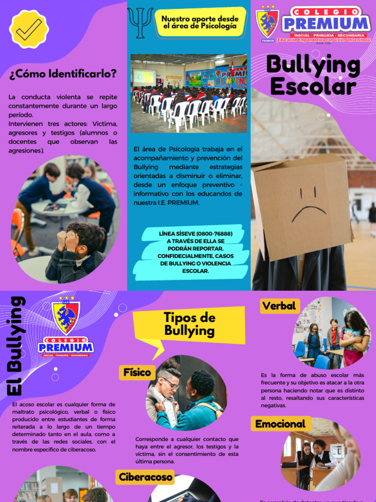 Triptico Bullying | PDF | Acoso cibernético | Violencia Triptico Bullying | PDF | Acoso cibernético | Violencia