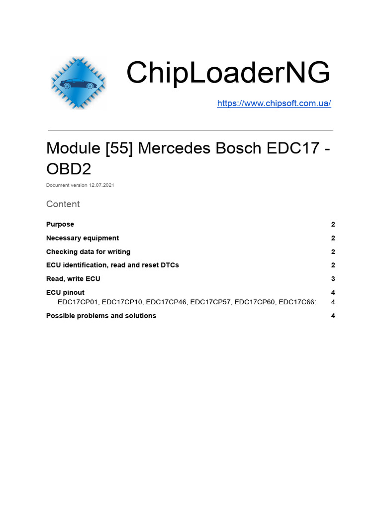 EN Module (55) Mercedes Bosch EDC17 - OBD2 | PDF | Computer ...