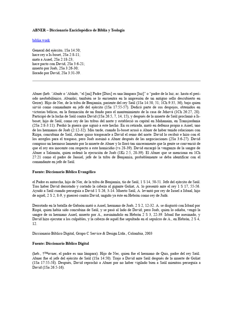 ABNER | PDF | David | Saulo