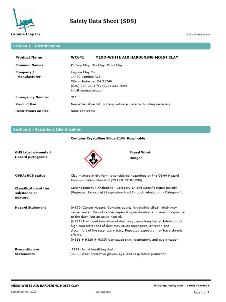 Safety Data Sheet (SDS) : Section 1 - Identification | PDF ...