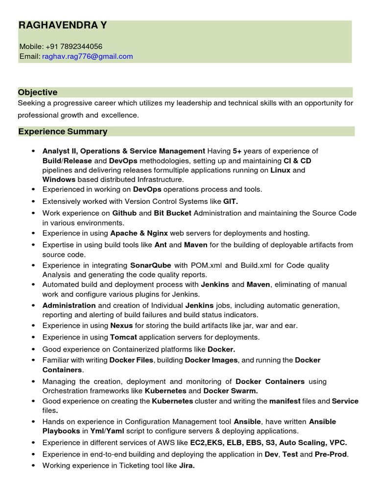 RaghavendraY - Devops | PDF | Version Control | Computer Engineering