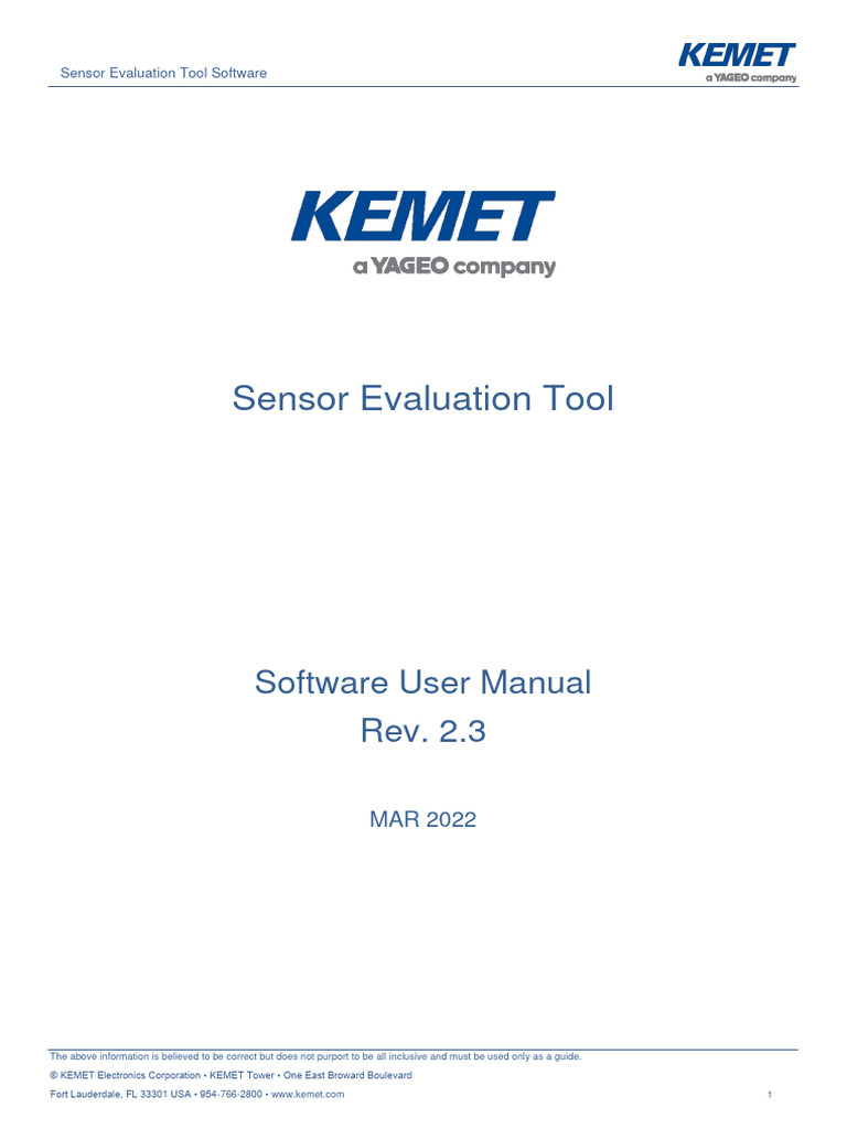 Sensor Evaluation Tool Software User Manual v2.3 | PDF | Business | Computers
